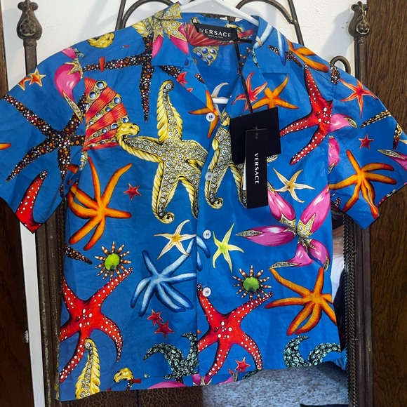 Versace | Shirts & Tops | Versace Tropical Shirt | Poshmark